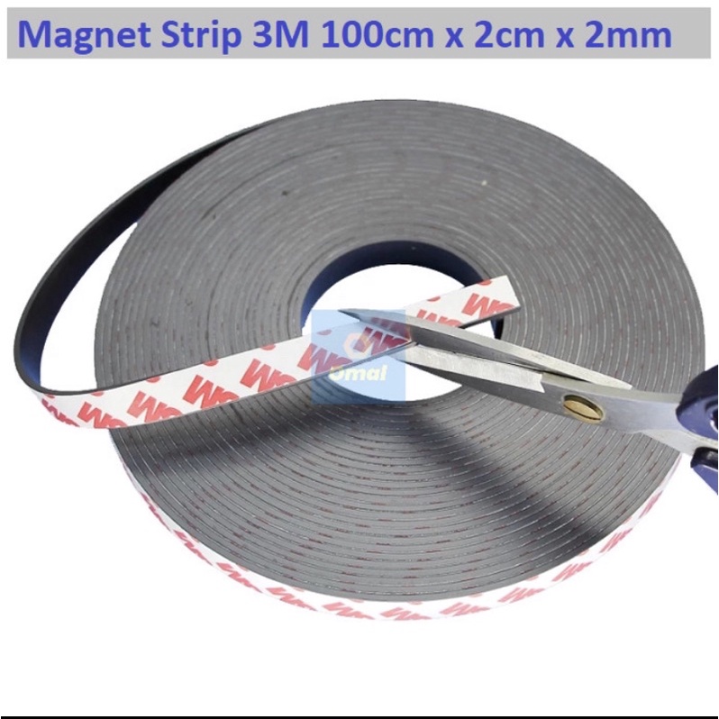 Jual Magnet Strip 3M 100cm x 2cm x 2mm Stiker Dobel Magnetic Tape ...