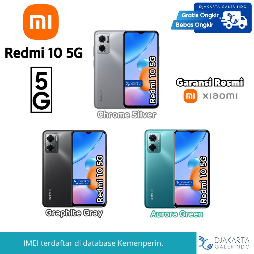 Jual Xiaomi Redmi 10 5G 2022 4/64GB - 4/128GB - 6/128GB ( 64 + 128 ) - Garansi Resmi Xiaomi TAM ...