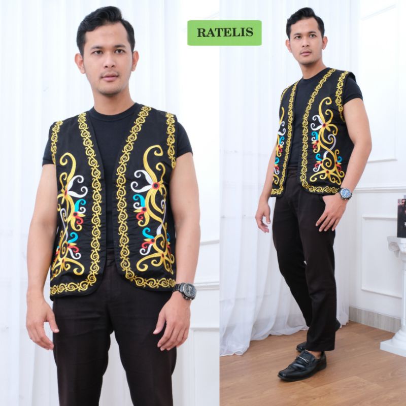 Jual Rompi bordir motif dayak vest motif borneo baju orang ulu kenyah ...