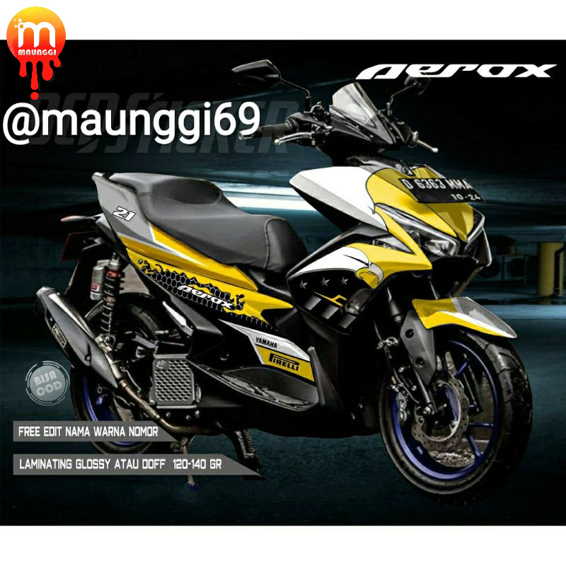 Jual Striping motor aerox 155 Decal aerox 155 full body Sticker aerox ...