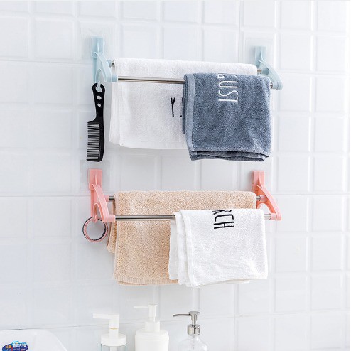 Jual Gantungan Handuk tanpa paku / Towel Hanger / Rak Handuk double ...