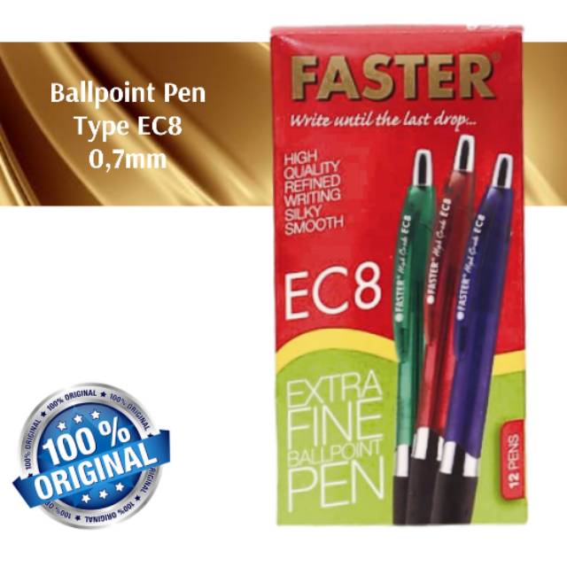 Pen / bolpen / pulpen /ballpoint Faster EC8 | Shopee Indonesia