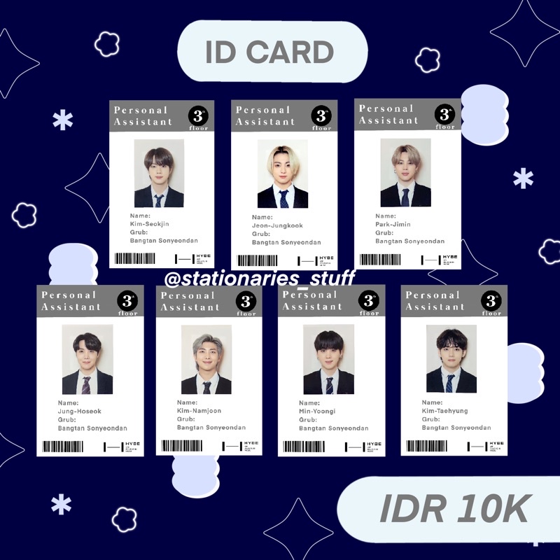 Jual ID CARD ARMY|| PERSONAL ASISTEN BTS MEMBER Indonesia|Shopee Indonesia