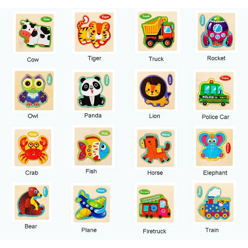 Jual mainan puzzle kayu anak timbul / jigsaw puzzle / 3d wooden toys ...
