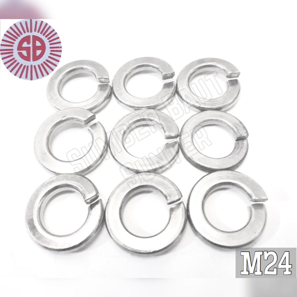 Jual M24 Ring Per Besi Putih Galvanis 24mm Spring Washer | Shopee Indonesia