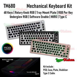 Jual TM680 TOM 680 Custom Mechanical Keyboard Kit With Knob RGB 3 5 PIN ...