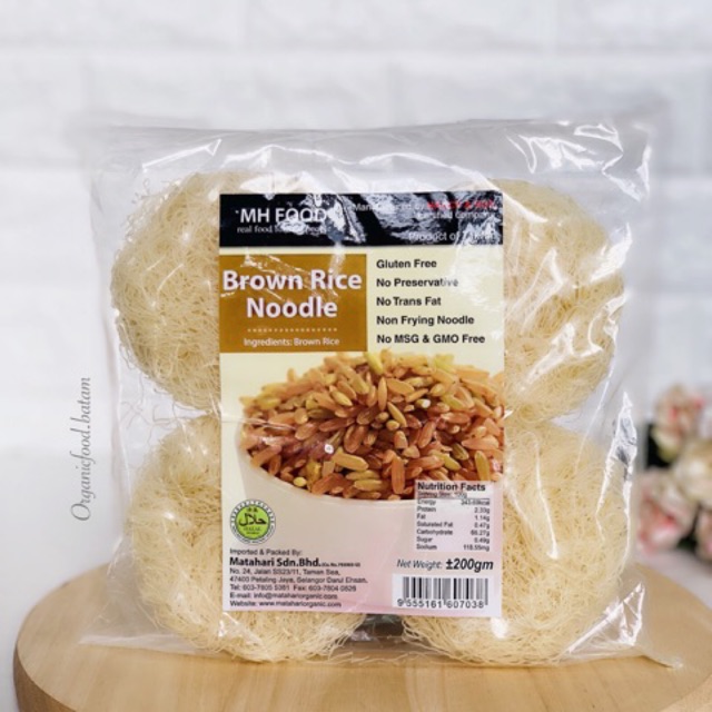 Jual MH Food Gluten Free Brown Rice Noodle / Bihun Brown Rice 200g ...