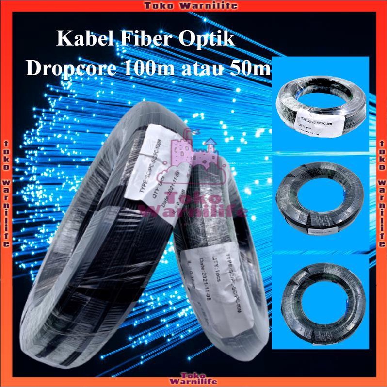 Jual [Bayar Ditempat] Kabel Ftth Dropcore Precon Fiber Optik Simplex Single Mode 1 core 100 ...