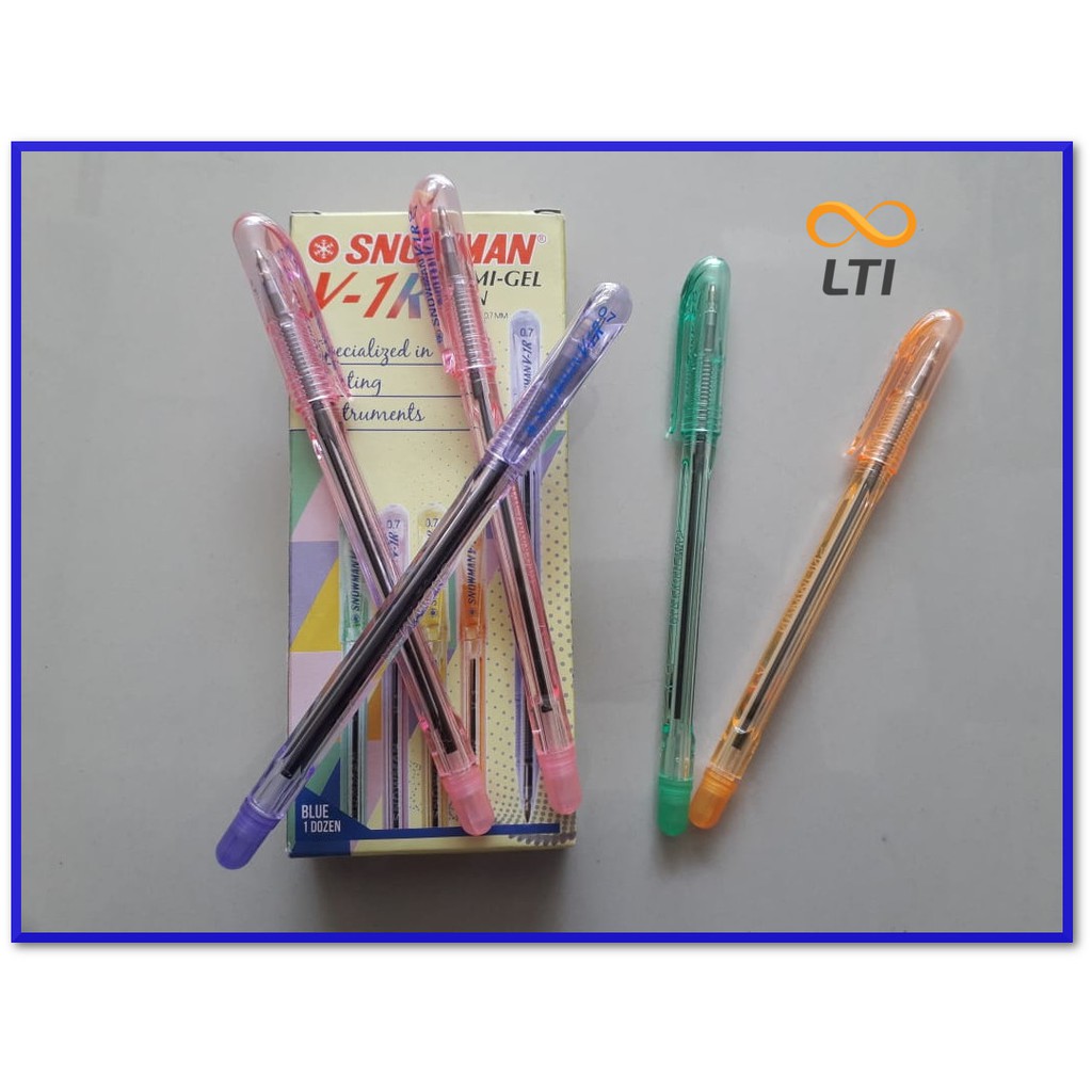 Jual Pulpen Snowman Rainbow V - 1R Ballpoint Snowman Semi Gel Pen ...