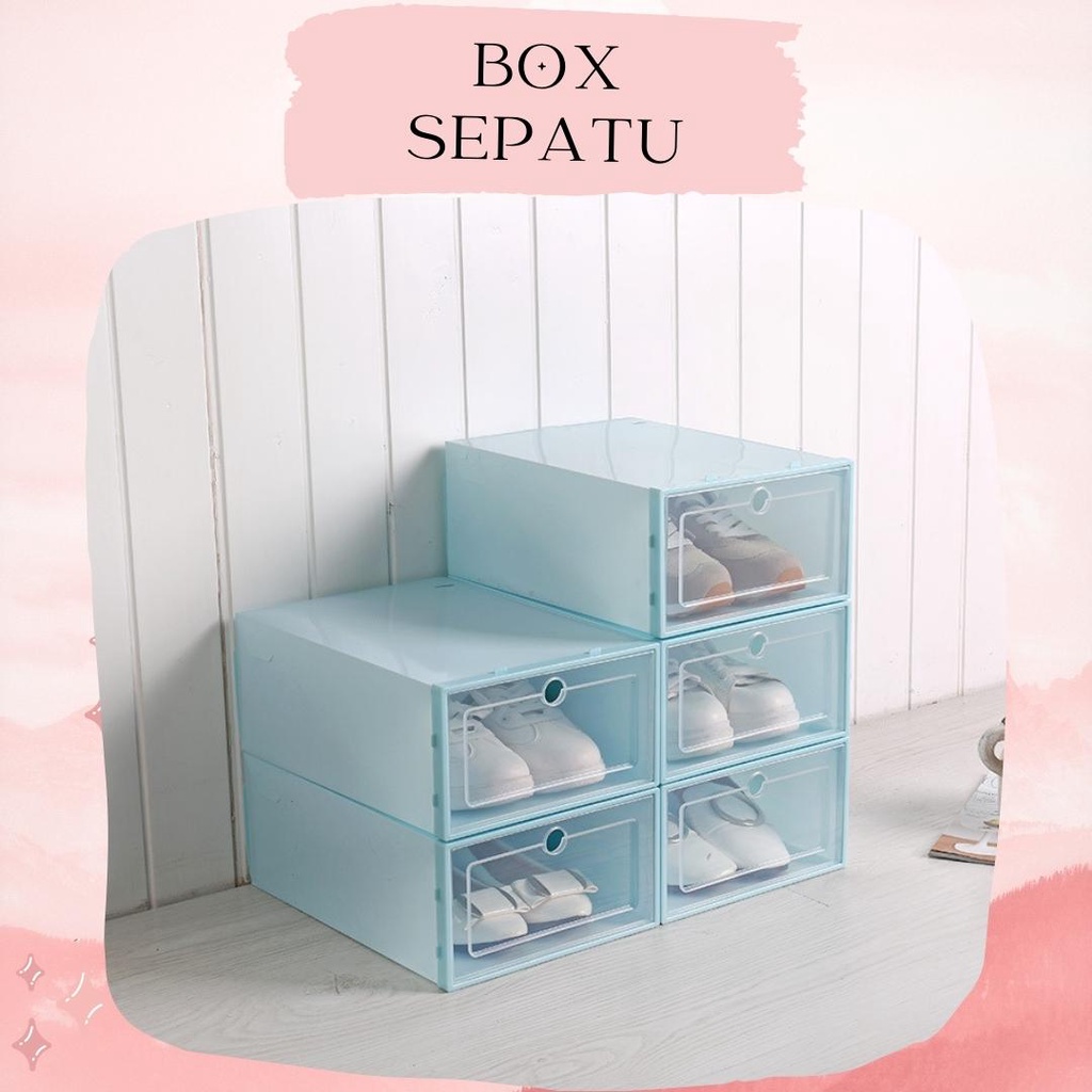 Jual Box Sepatu Kotak Sepatu Transparan Tebal Tempat Penyimpanan Sandal ...