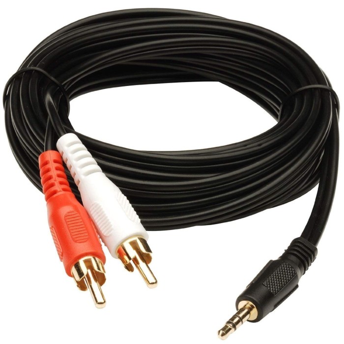 Jual Kabel Audio Aux to 2 RCA Jack Jek 3.5" to 2RCA Panjang 150cm ...