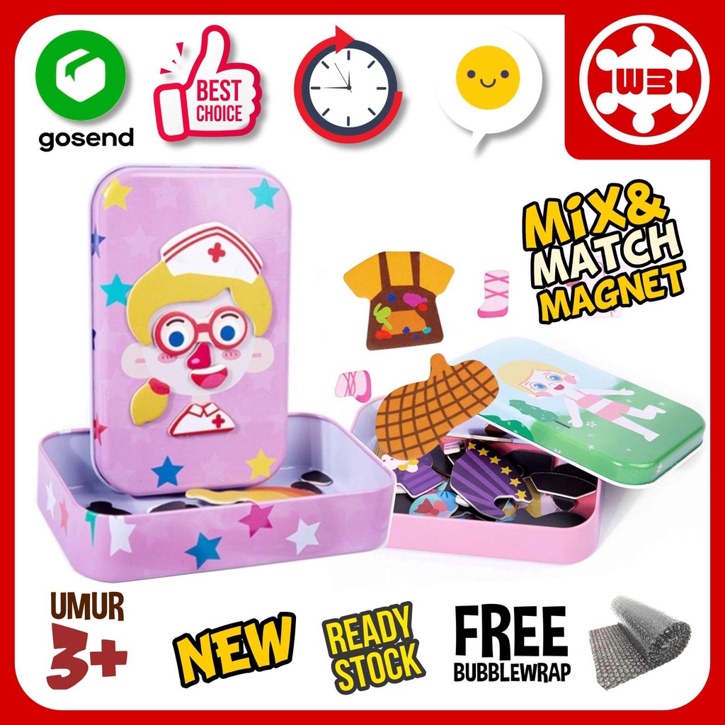 Jual Mix & Match MENGENAL EMOSI EKSPRESI PROFESI Magnet - Puzzle GAME ...