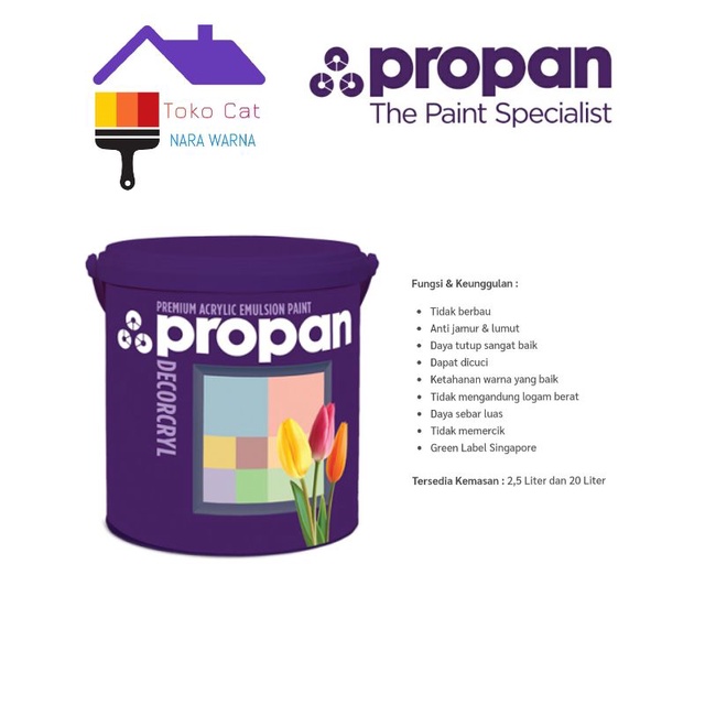Jual PROPAN DECOR CRYL DI-400 Cat Tembok Interior Premium - 20Liter ...
