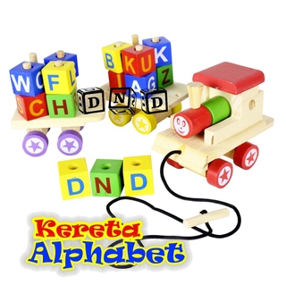 Jual Mainan Anak // Kereta Api Kayu Huruf Abjad Alphabet Wooden Train ...