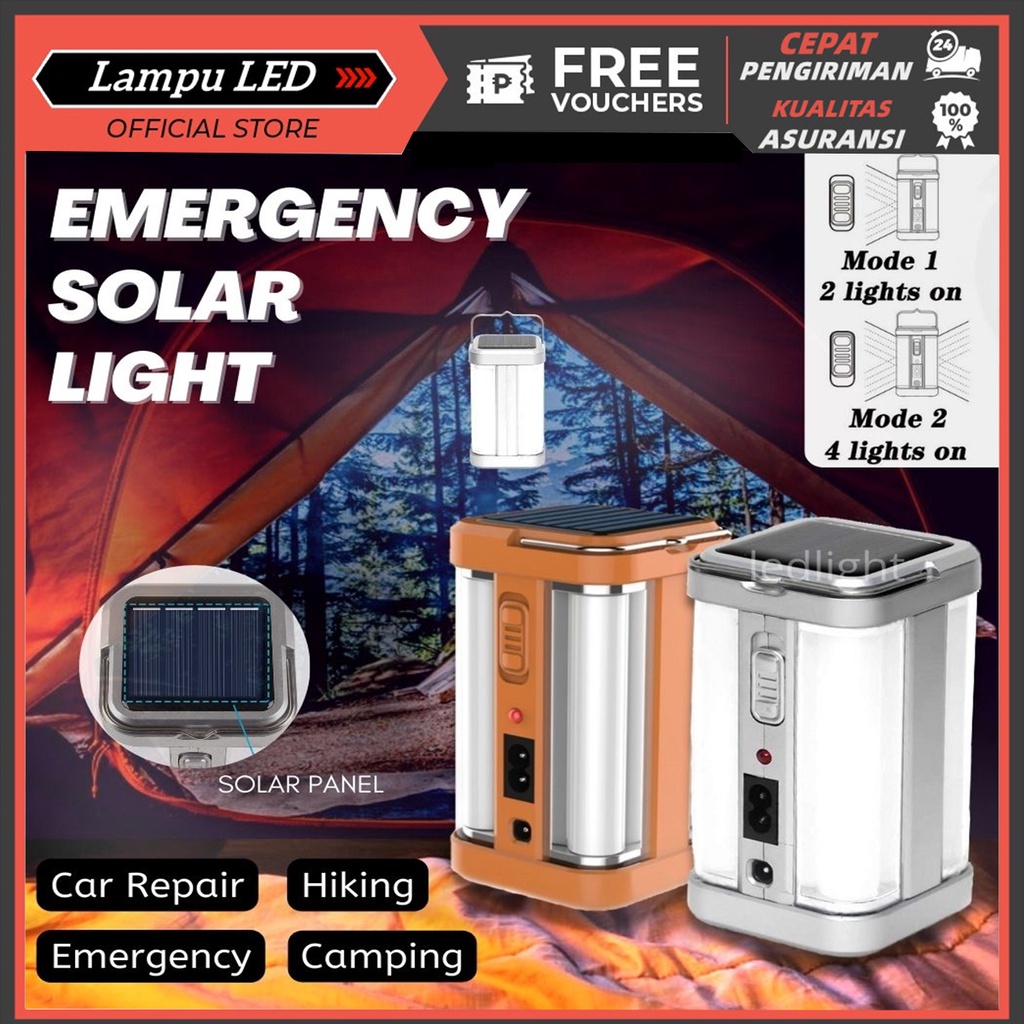 Jual Lampu Emergency Lentera Solar LED Lantern Emergency Light / Lampu Gantung Darurat Camping ...
