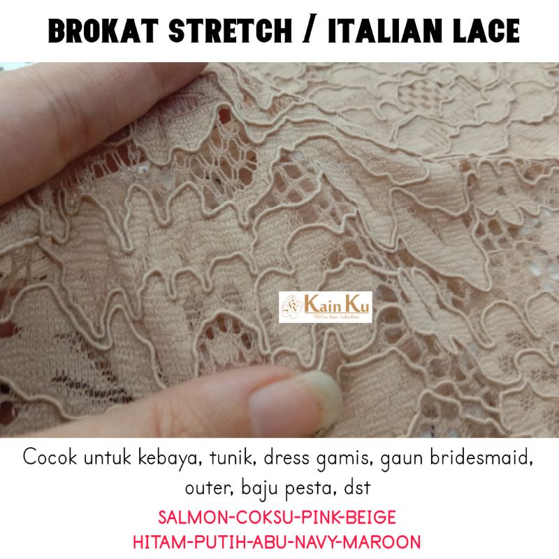 Jual KAIN BROKAT STRETCH BROKAT KATUN | Shopee Indonesia
