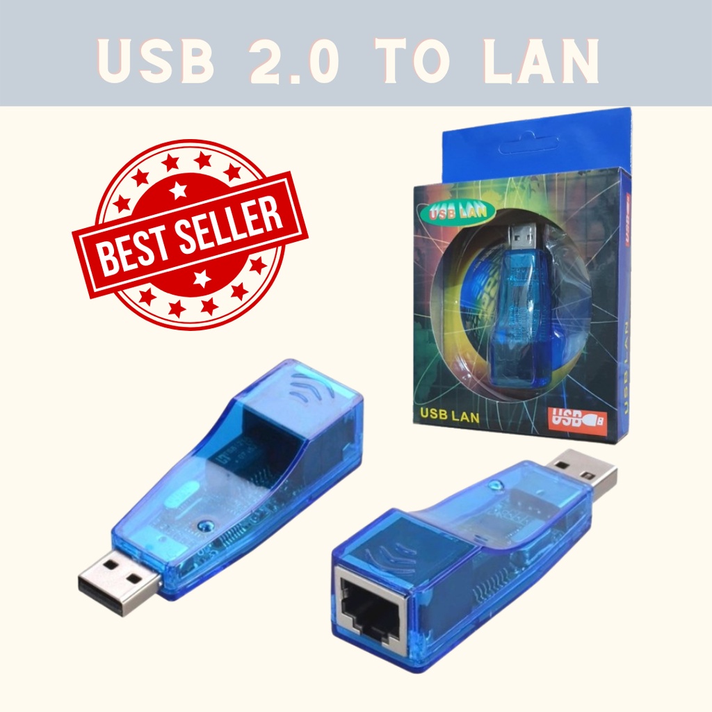 Jual USB to LAN - USB Ethernet Adapter - BIRU / Converter Adapter Usb 2 ...