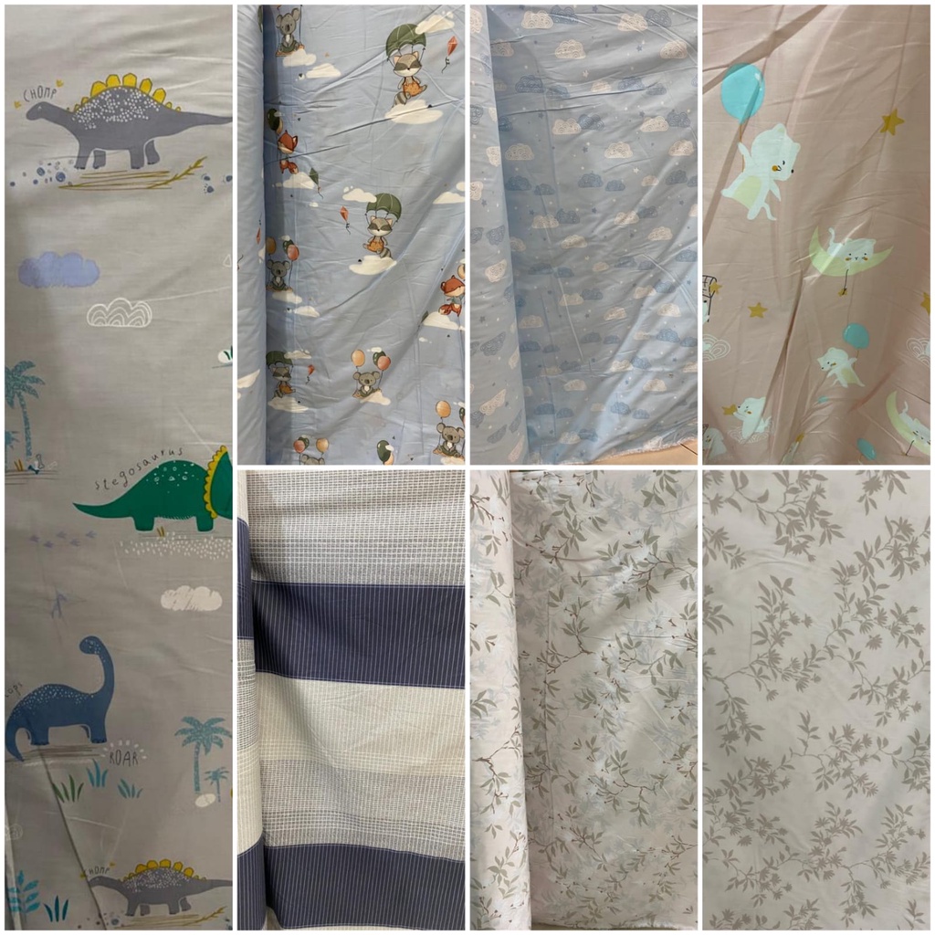 Jual Bahan Kain Katun Jepang Meteran Aneka Motif Garis Dino Animal Cat ...