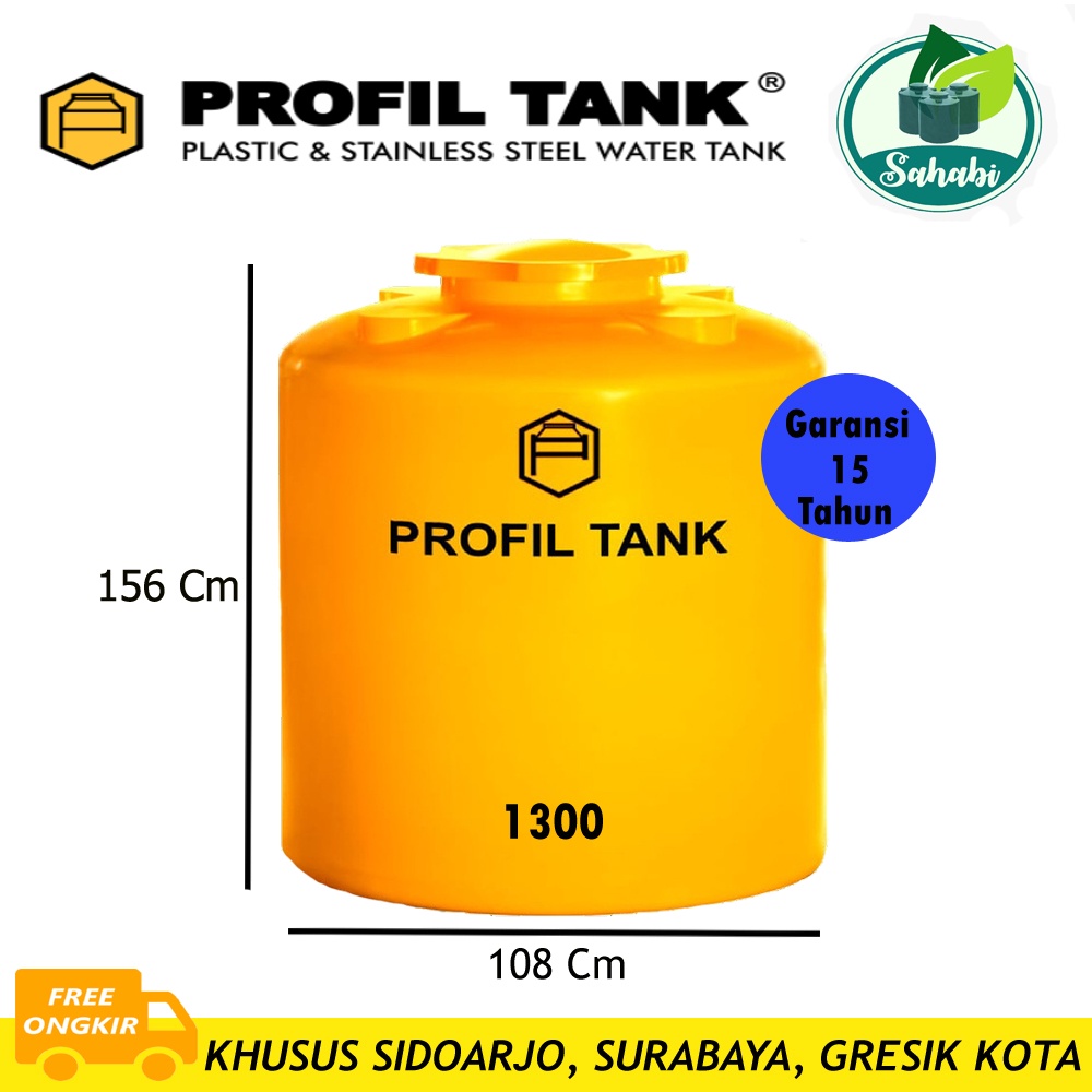 Jual Tandon Air / Tangki Air / Toren Air PROFIL TANK Ukuran 1300 Liter ...