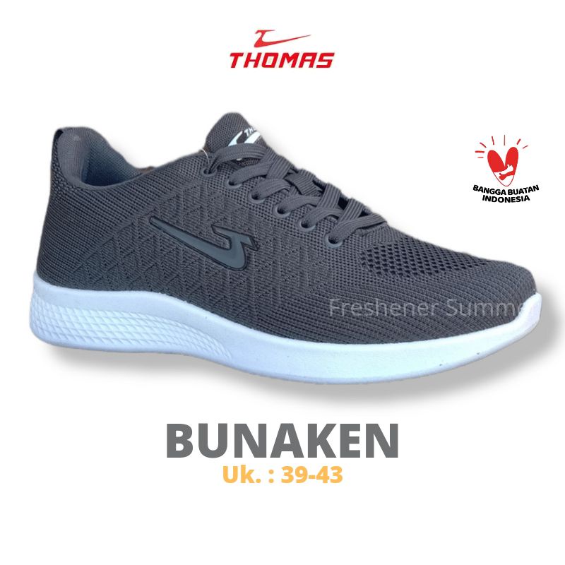 Jual Thomas Sepatu Sneakers Bunaken Pria Dewasa - Abu Tua/Putih ...