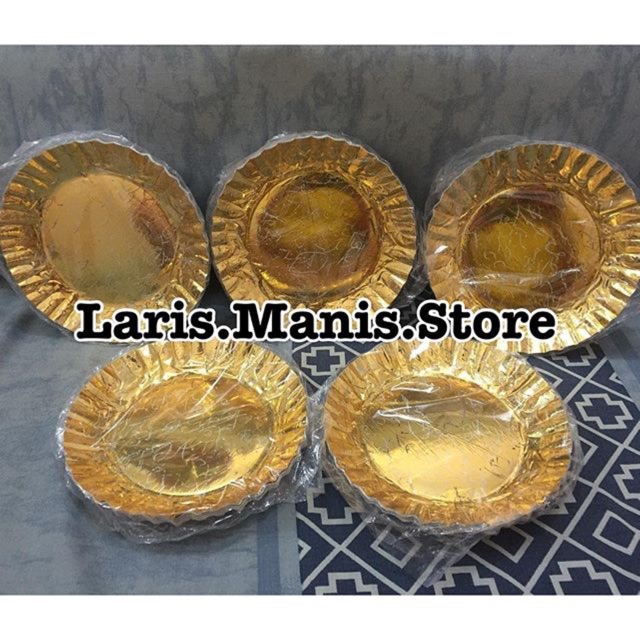Jual Piring kue gold - piring kertas ultah - piring kue ulang tahub - piring kue pesta - piring ...