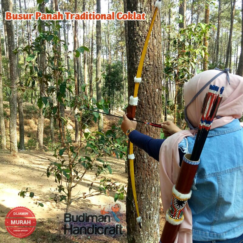 Jual Busur Panah Traditional Coklat + Box Anak Panah | Shopee Indonesia