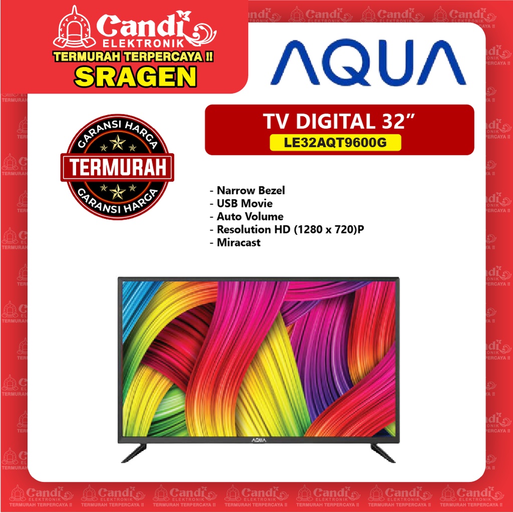Jual AQUA TV LED DIGITAL 32 INCH - LE32AQT9600G | Shopee Indonesia
