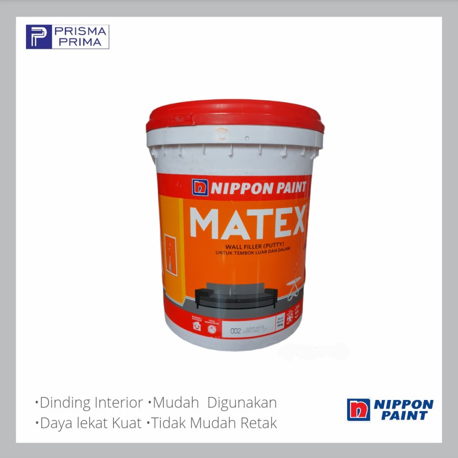 Jual Plamir Matex Putty Nippon Paint Dempul Penutup Retak Tembok 20 Kg ...