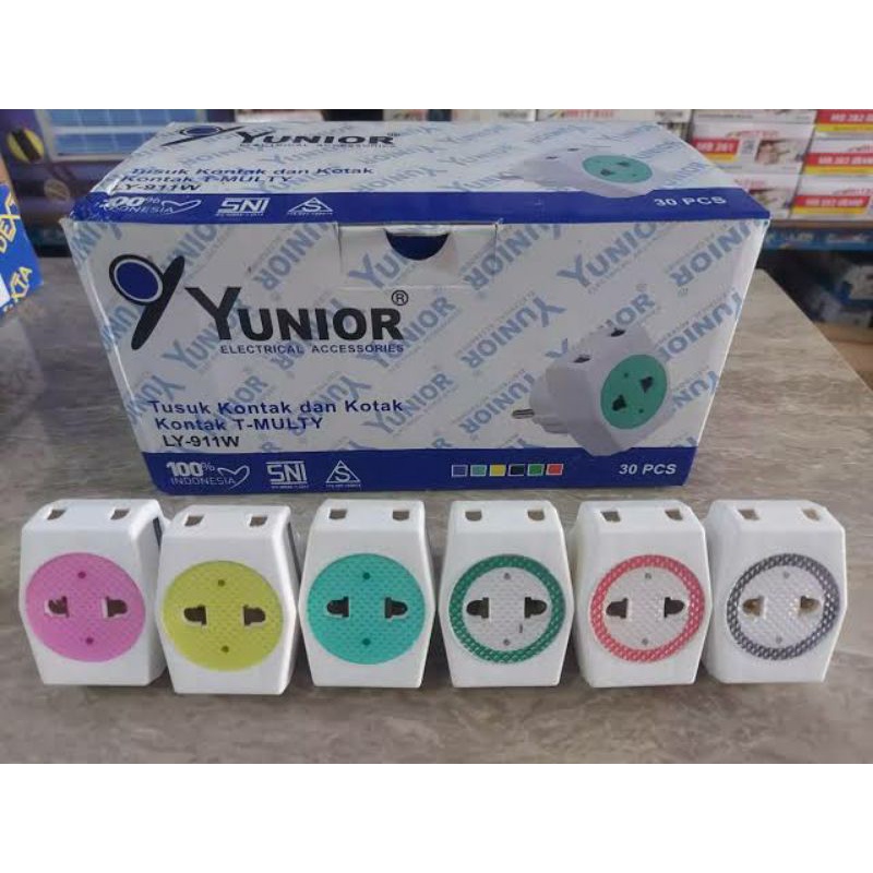 Jual Steker T Multi Warna Yunior / Jack T / Stop Kontak Yunior ...