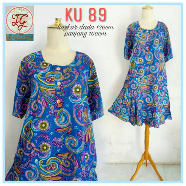 Dress Daster Kencana Ungu 89 Semi Jumbo | Shopee Indonesia