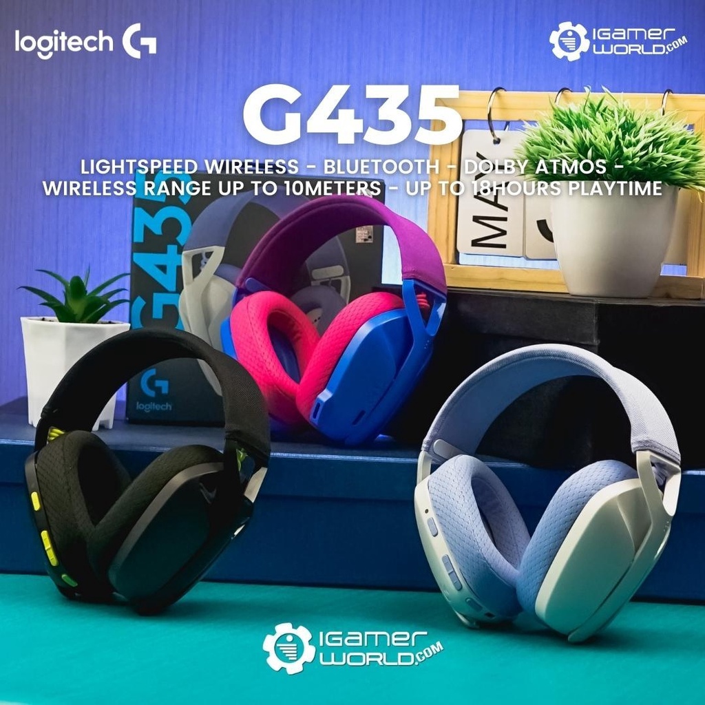 Jual Logitech G435 Lightspeed Wireless Bluetooth Ultra-light Gaming ...