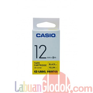 Jual Casio EZ-Label Printer Black Ink Yellow XR-12YW1/Label Casio 12MM ...
