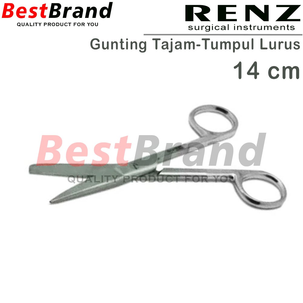 Jual RENZ Gunting Operasi Tajam Tumpul Lurus 14cm | Shopee Indonesia