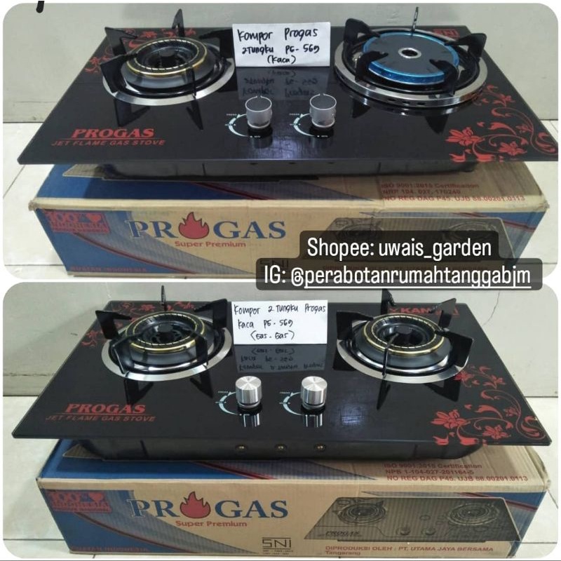 Jual Progas Kompor Gas Kaca 2 Tungku PG 569 Kompor Tanam Progas 2 ...