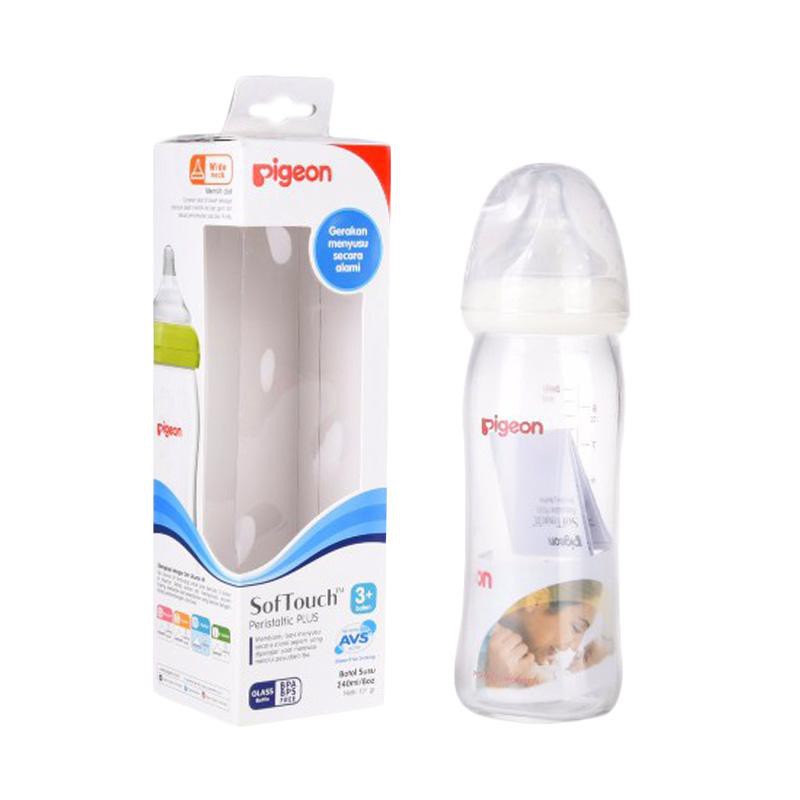 Jual Pigeon PR010112 Wide Neck Botol Susu with P-Plus Nipple - 240ml 240 ml | Shopee Indonesia
