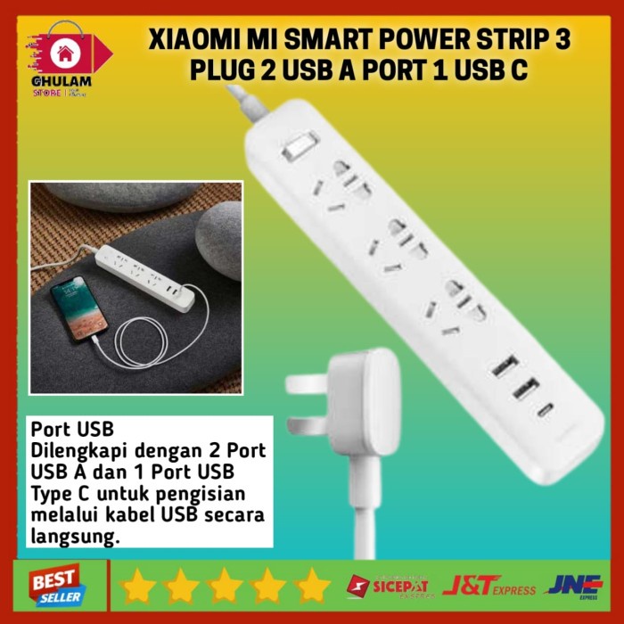 Jual Stop Kontak Colokan Listrik Power Strip 3 Plug 2 USB A Port 1 USB C | Shopee Indonesia