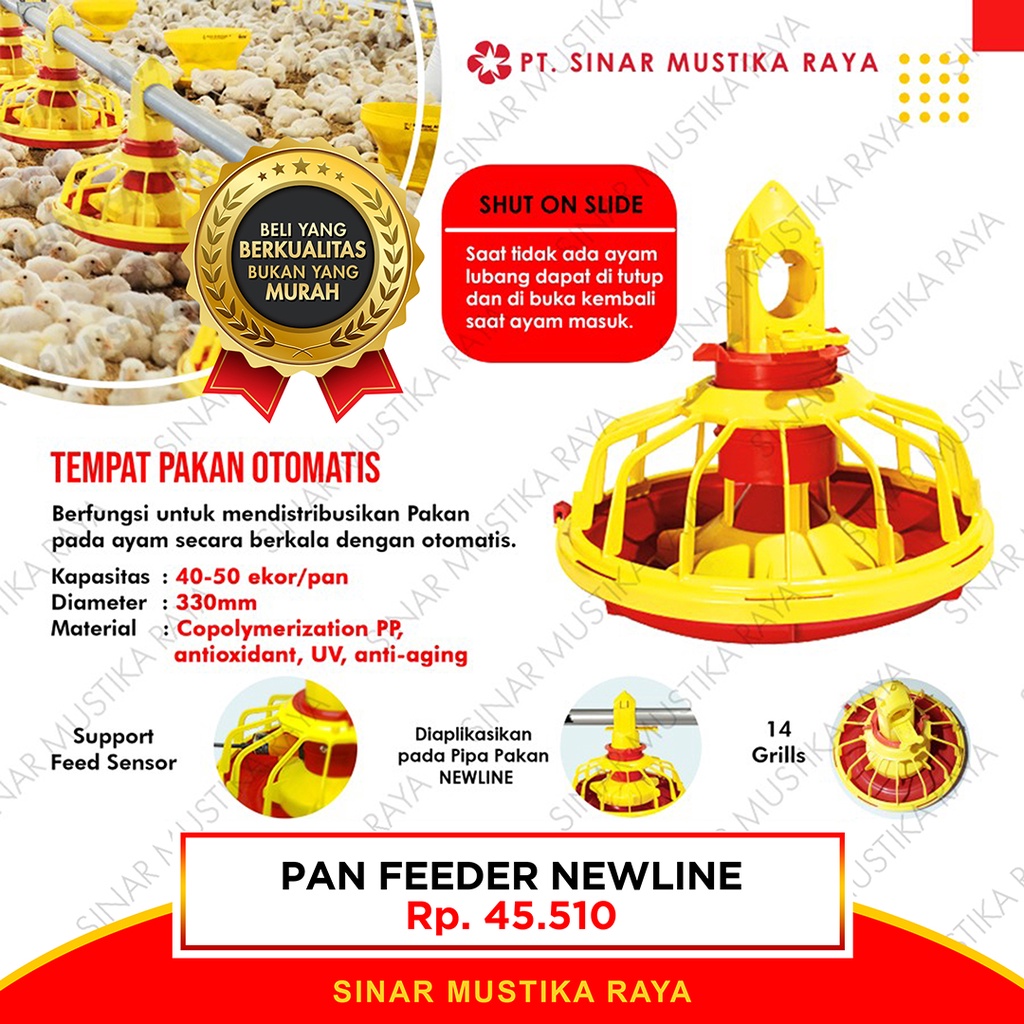 Jual Pan Feeder Newline Tempat Pakan Ayam Otomatis Alat Ternak Ayam Unggas | Shopee Indonesia
