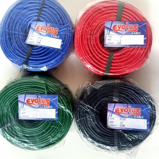 Jual Kabel NYAF 1.5mm Tebal 4mm @1 ROLL isi 50 Meter Tunggal Serabut Tembaga Murni Bisa Disolder ...