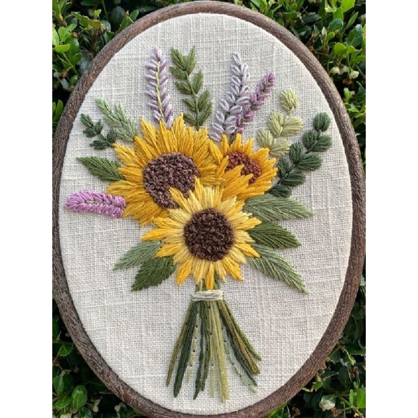 Jual Paket diy sulam benang bunga matahari sunflower embroidery kit ...