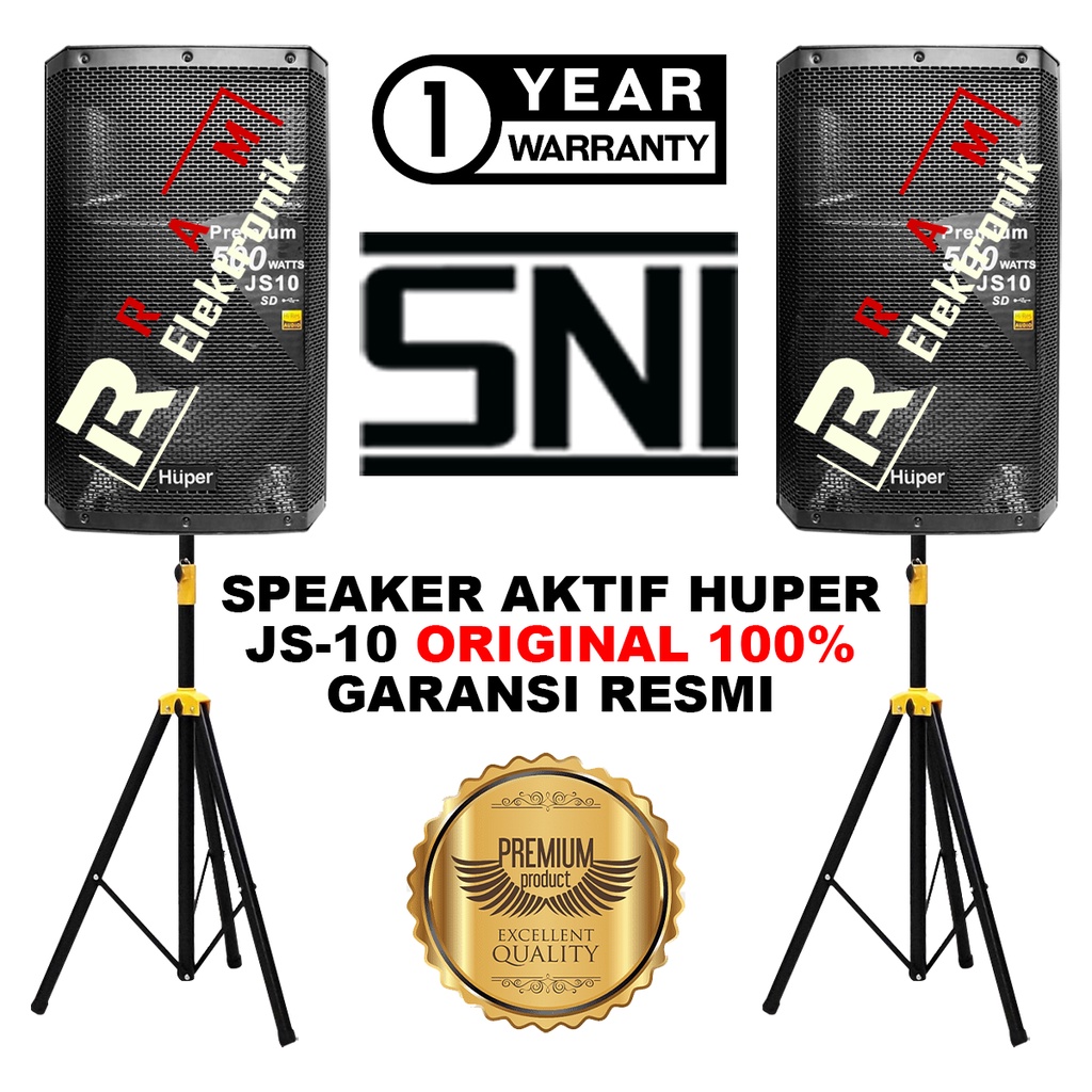 Jual Speaker Aktif 15 Inch HUPER JS10 / JS 10 Original Plus Stand Full Besi | Shopee Indonesia