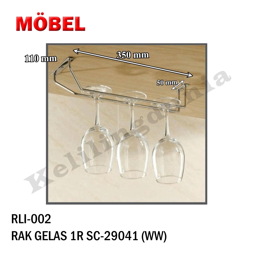 Jual Rak Gantung Gelas Wine Gantungan Gelas SS Stainless Steel 1 Jalur | Shopee Indonesia