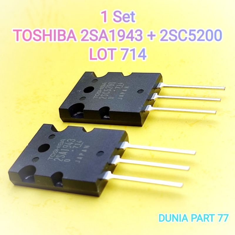 Jual (1 set) Toshiba 2sa1943 2sc5200 original ( lot 714 ) transistor 2sa1943 2sc5200 a1943 c5200 ...