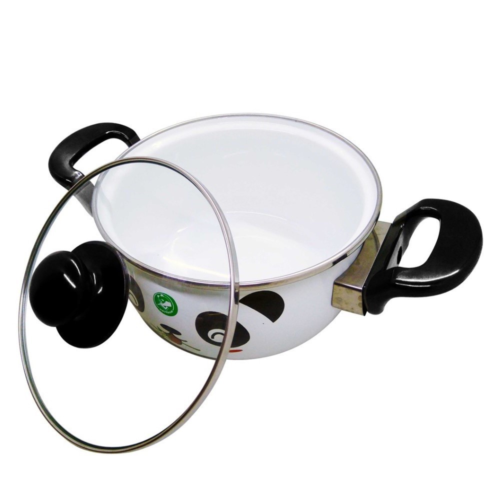 Jual Panci lucu Enamel 18cm //Panci Tutup Kaca HELLO PANDA Maspion TD ...