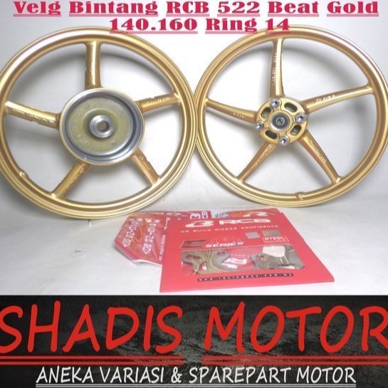 Jual Velg Bintang Motor Merk RCB Tipe 522 Ukuran 140/160 Ring 14 Motor ...