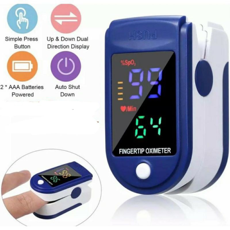 Jual Oximeter Oxymeter Fingertip Pulse Kadar Oksigen Detak Jantung SPO2 ...