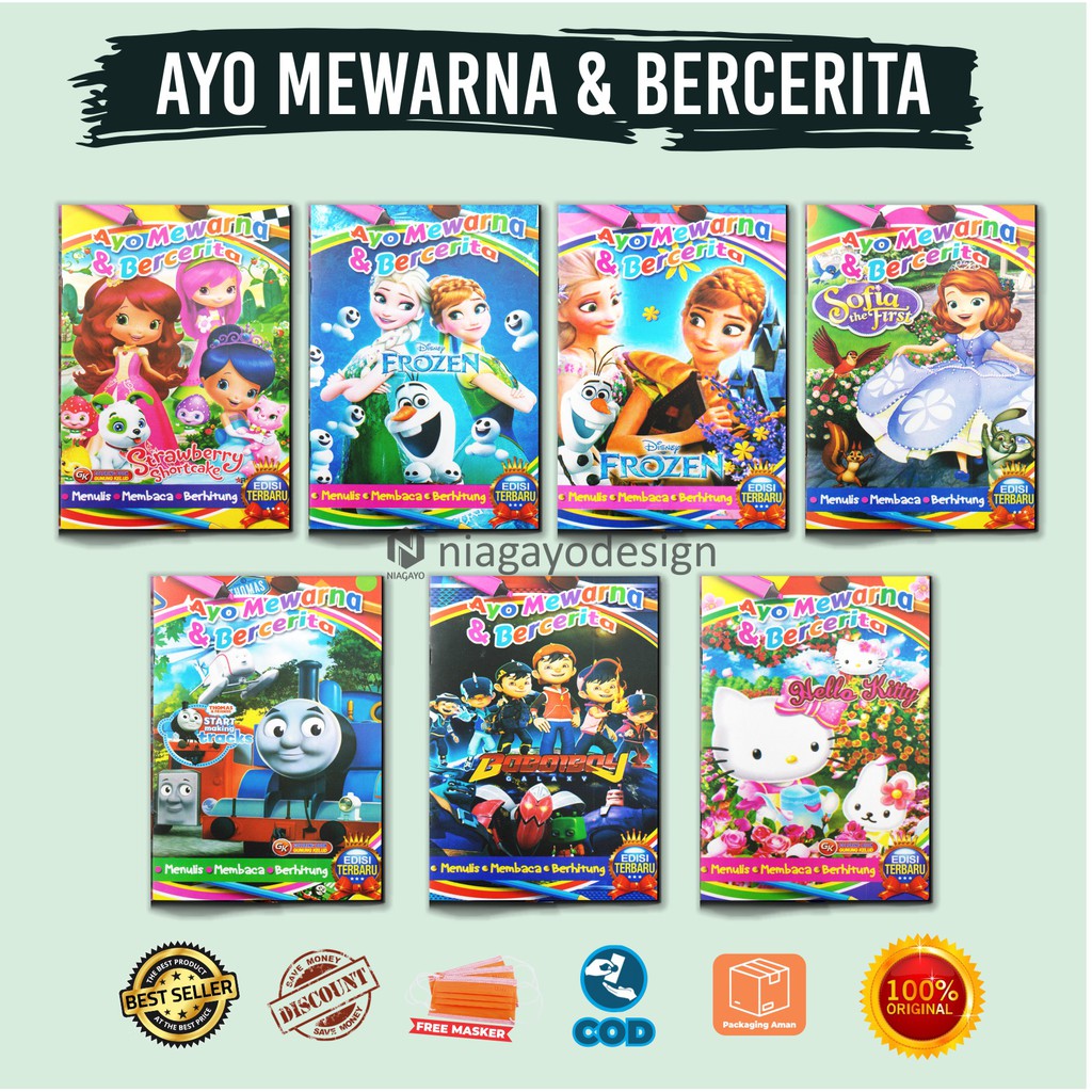 Jual Buku Mewarnai Anak Usia 2 dan 3 Tahun / Buku Cerita Anak Bergambar : Ayo Mewarnai Dan ...