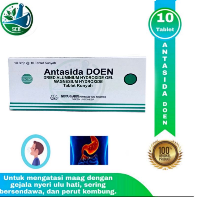 Jual Antasida Doen Tablet isi 10 tablet - Obat ulu hati, sendawa ...
