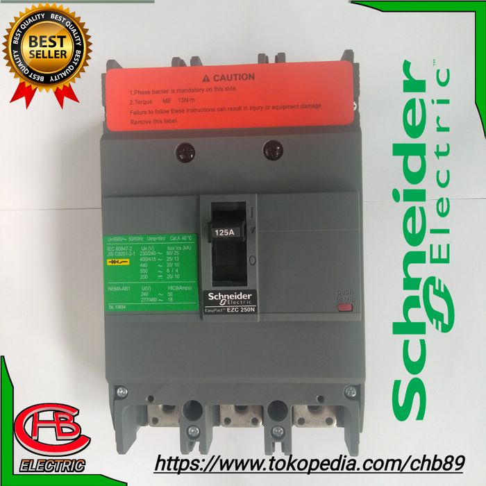 Jual Mccb Breaker Schneider Ezc250N 3P 125 Amper 25 Ka Indonesia|Shopee Indonesia