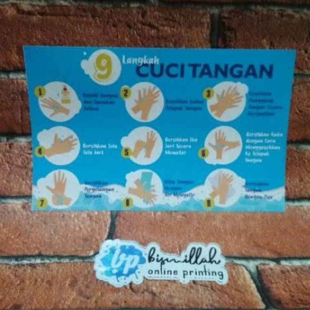 Stiker kesehatan langkah cuci tangan stiker cuci tangan | Shopee Indonesia