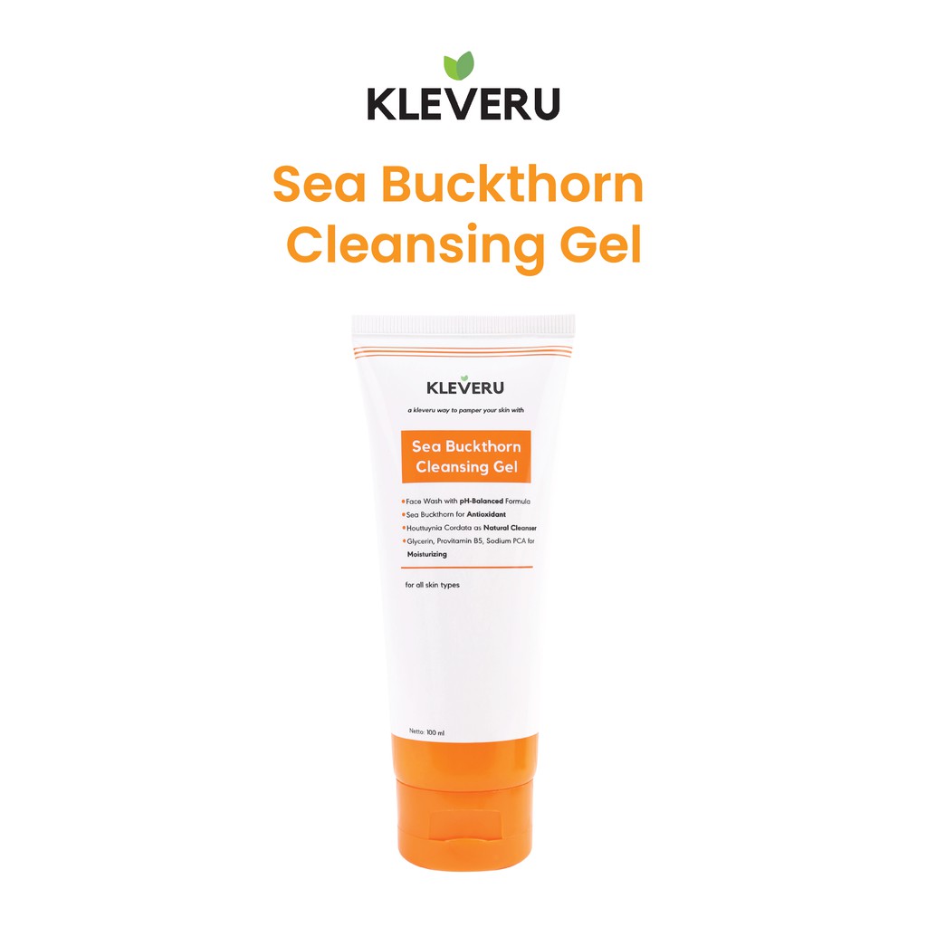KLEVERU Sea Buckthorn Cleansing Gel ( Facial Wash ) | Shopee Indonesia
